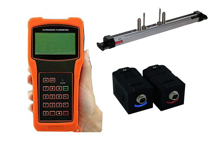 CNYST Liquid Flow Meter Ultrasonic Flowmeter with High Temperature Medium Transducer TM-1-HT and HM-HT Medium Bracket for Pipe Diameter DN50 to 300mm Max Liquid Temperature 160 Degrees Celsius