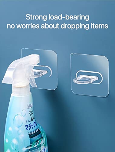 LADYMOON Adhesive Spray Bottle Holder,Set of 10,Wall Hooks Without Nails,Bathroom and Kitchen Adhesive Hooks for Hanging,Curtain Rod Holder,Storage of Small Objects, Etc…