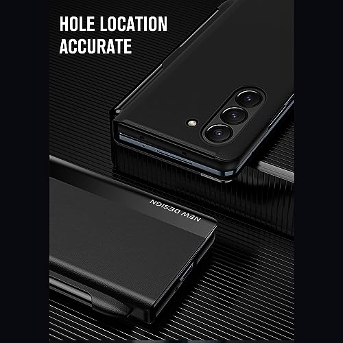 phone case For Samsung Galaxy Z Fold 5 2023 Magnetic Translucent Plating Leather Flip Case + PC Smart Full Body Protective Shell Stand Holder Cover For Samsung Galaxy Z Fold 5 2023 phone cover ( Color