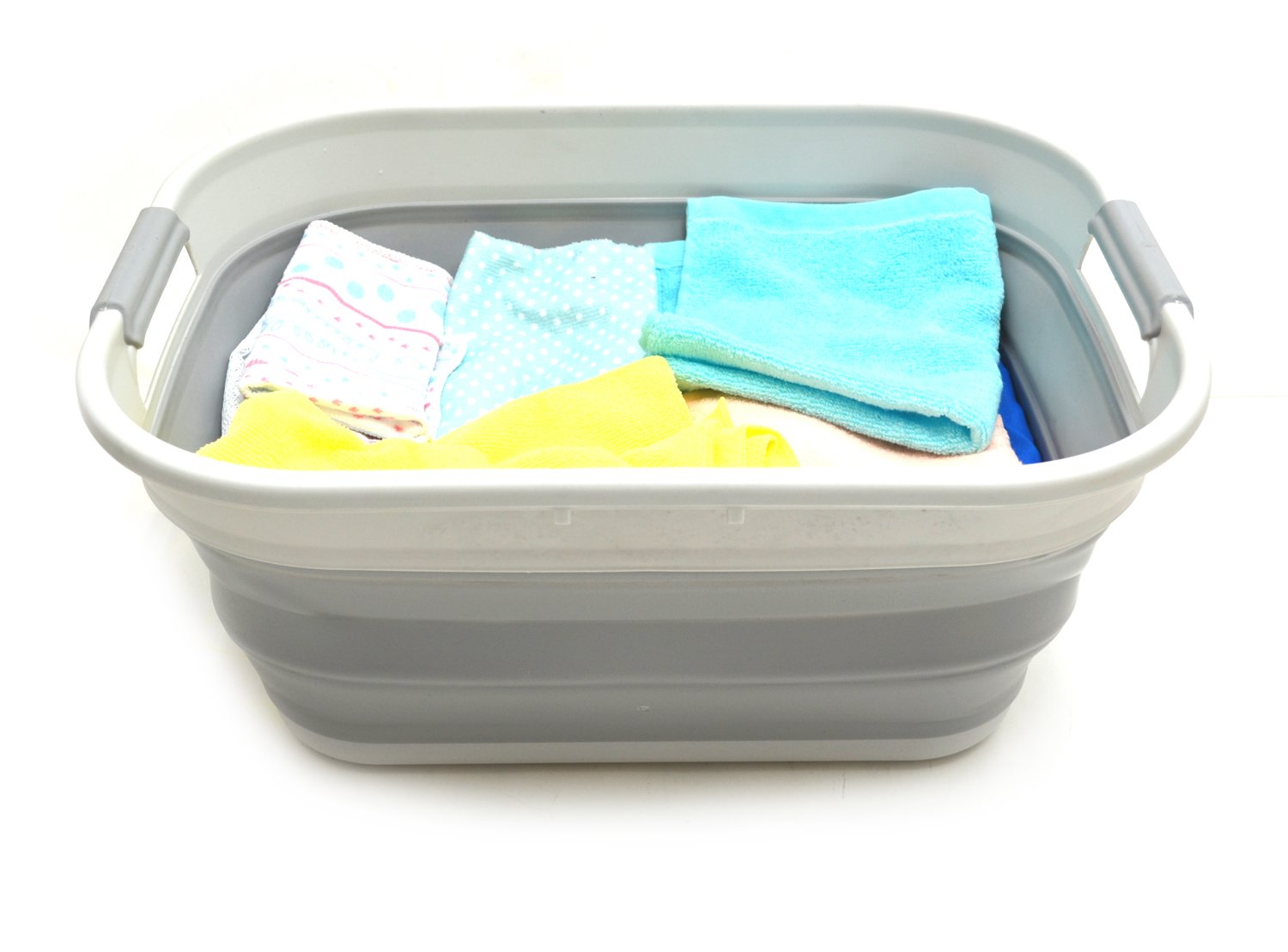 SAMMART Collpasible Laundry Basket (19.5L Collapsible Laundry Basket (Grey))