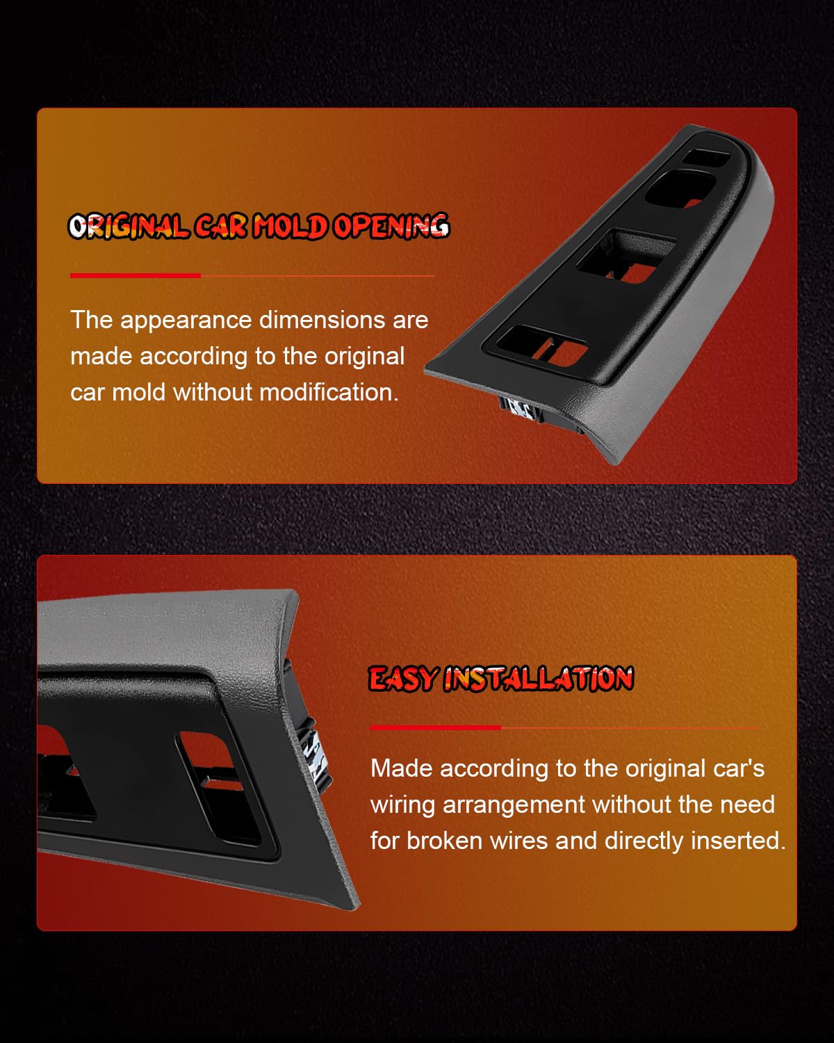 cciyu Light Gray and Black Window Switch Bezel Front Left Drivers Side Replacement Fits for Chevy Silverado 1500 2500 3500 2004-2006 for GMC Sierra 1500 2500 3500 2004-2006 Replace 89045124