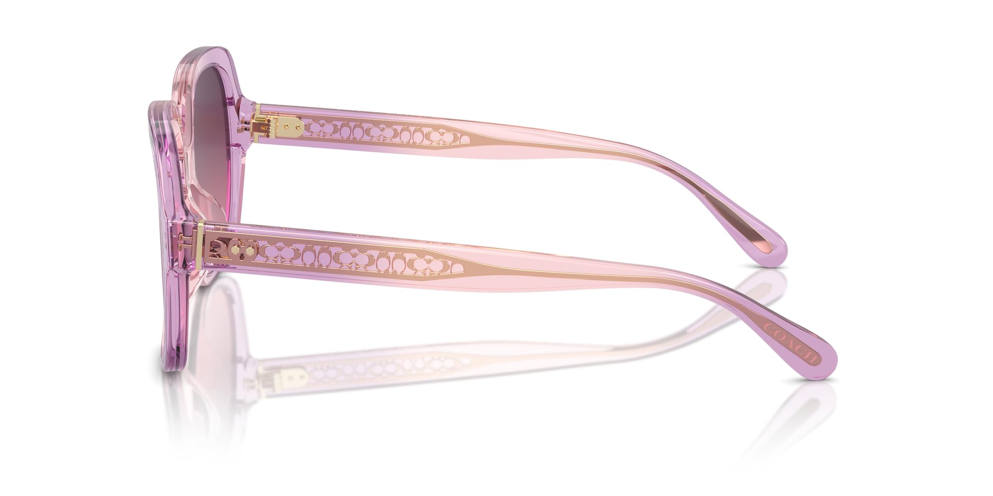 COACH Women's HC8395U Universal Fit Square Sunglasses, Amethyst/Pink Gradient/Burgundy Gradient Polarized, 54 mm