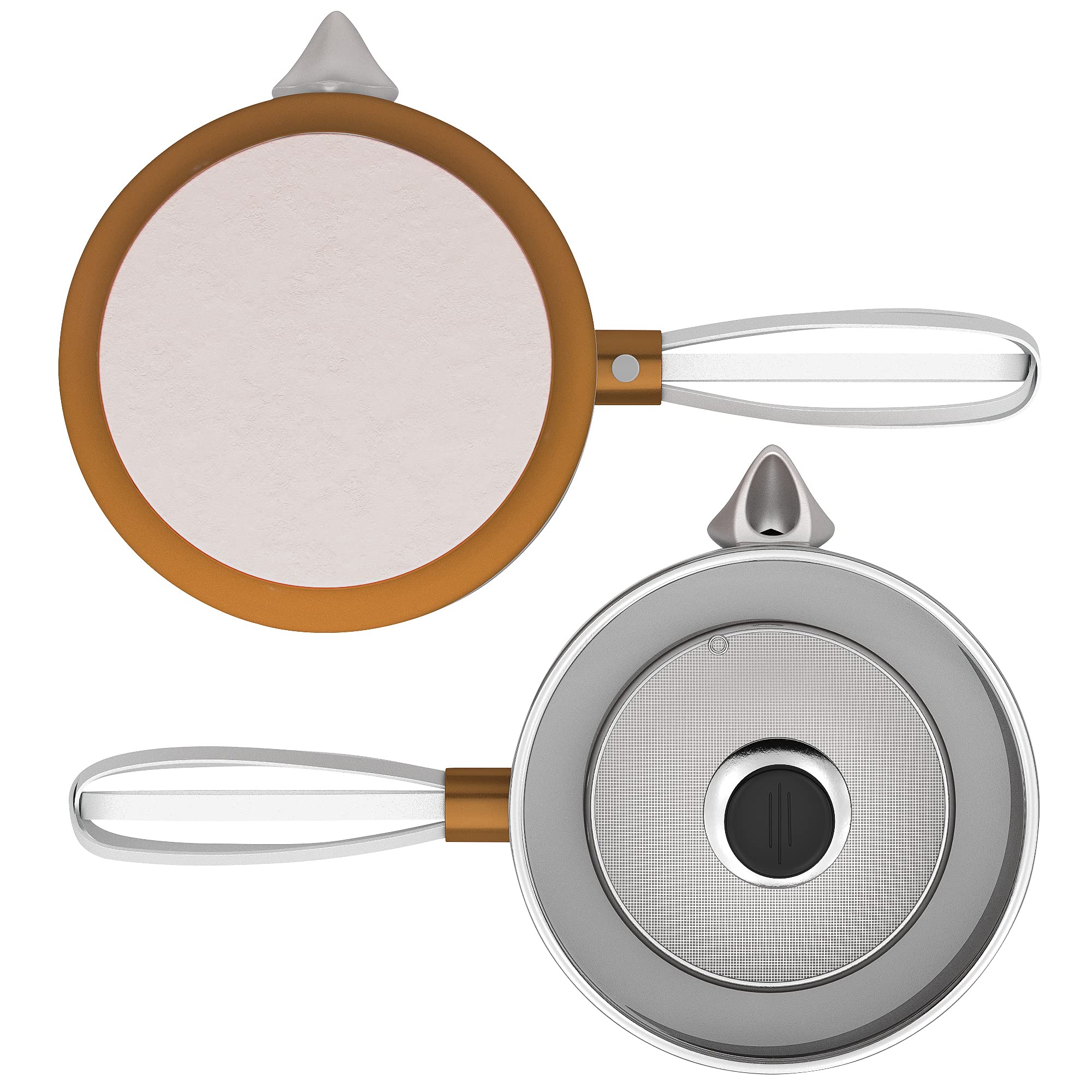 BruChai Brewer - Classic Chai Brewing Pot with Built-In Mesh Strainer - No-Mess Brewing Vessel with Non-Stick Coating - Patented Handy Brew & Pour Steel Teapot with Burn-Proof Handle