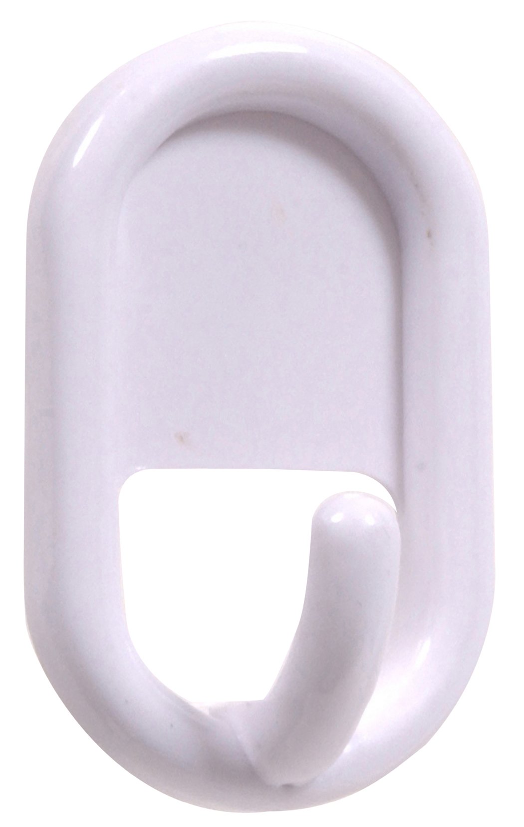 Hardware Essentials 852097 Oval Plastic Hanging Hook White- 2 Pack
