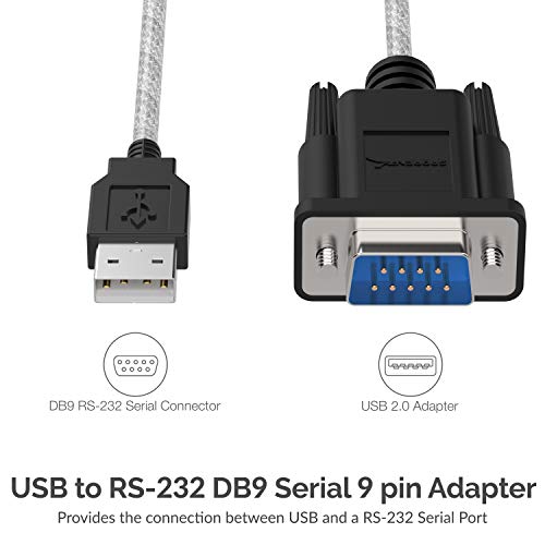 SABRENT 6-FT USB to RS-232 DB9 Serial 9 pin Adapter (Prolific PL2303) (SBT-USC6K)