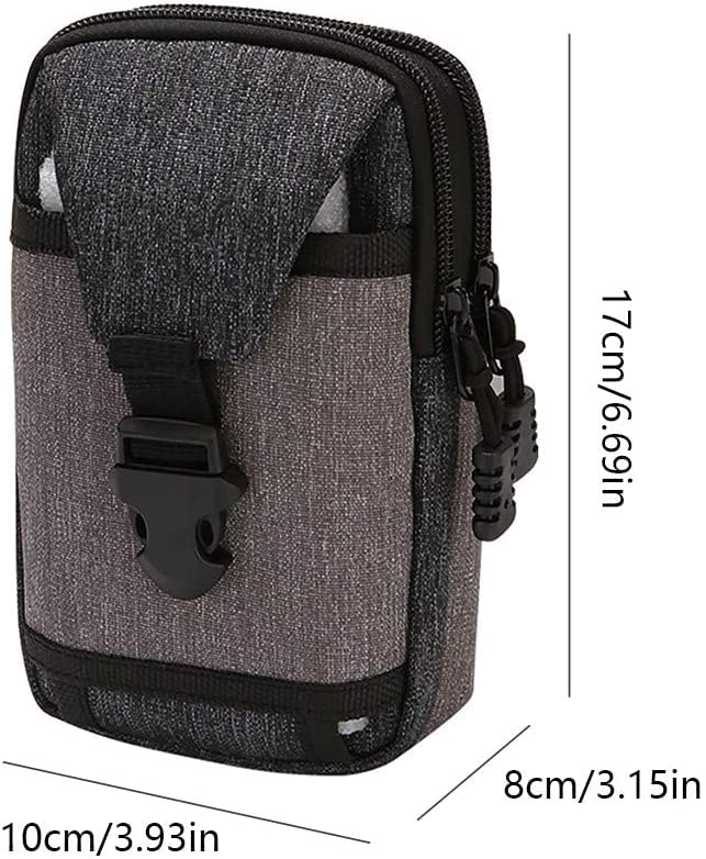 Phooyeejoon Universal Belt Cell Phone Holster, Belt Clip Phone Cover Utility Phone Waist Belt Bag Hip Wallet Pouch for 7'' Smartphone, Nylon Canvas Construction