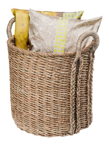 KOUBOO 1060038 Large Round Seagrass Basket, 20" x 20" x 24", Brown