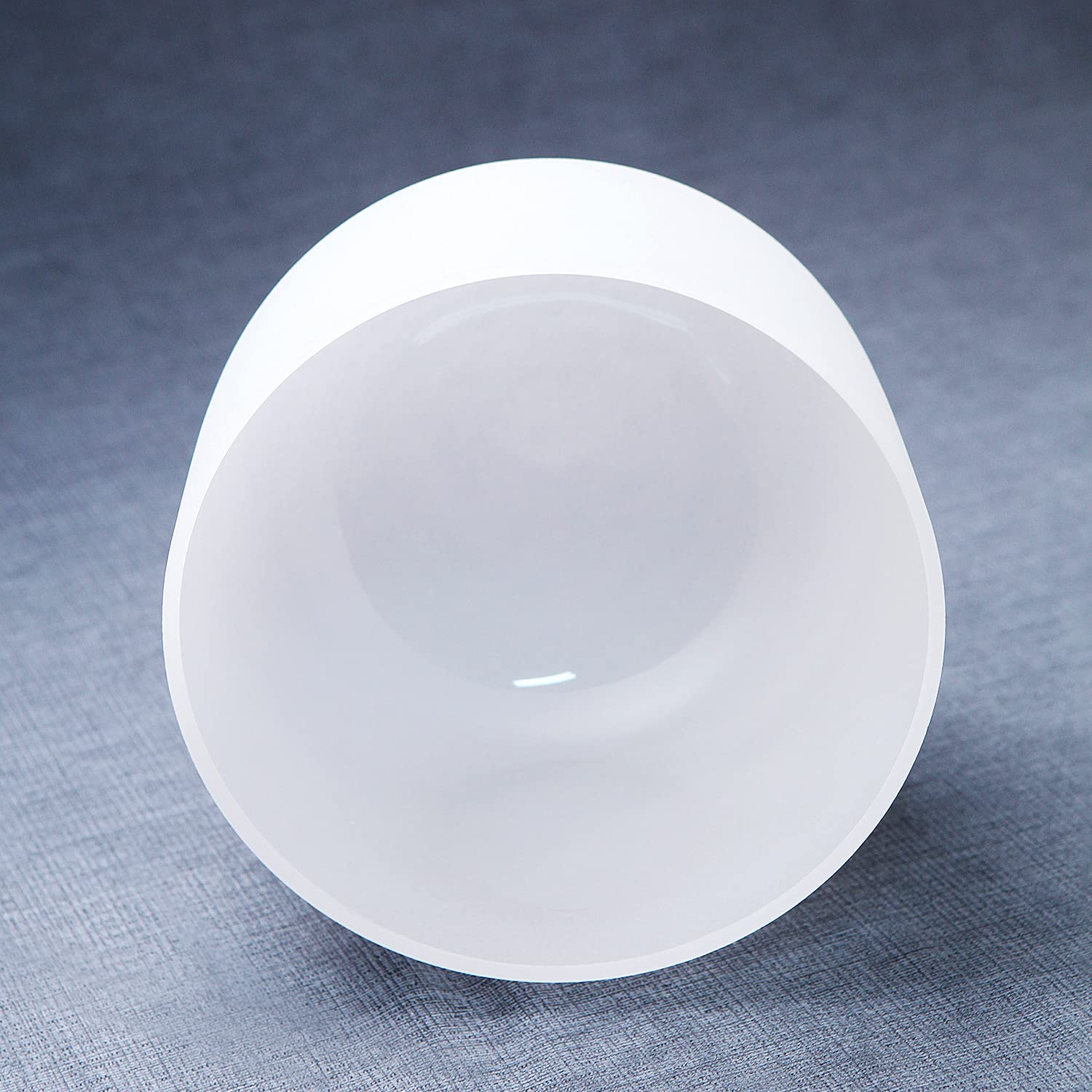 KVKA 8 Inch Crystal Singing Bowl, C Note Root Chakra, Frosted Quartz Sound Bowl,With Carrying Case,Suede Striker (432 hz, C Note Root Chakra)