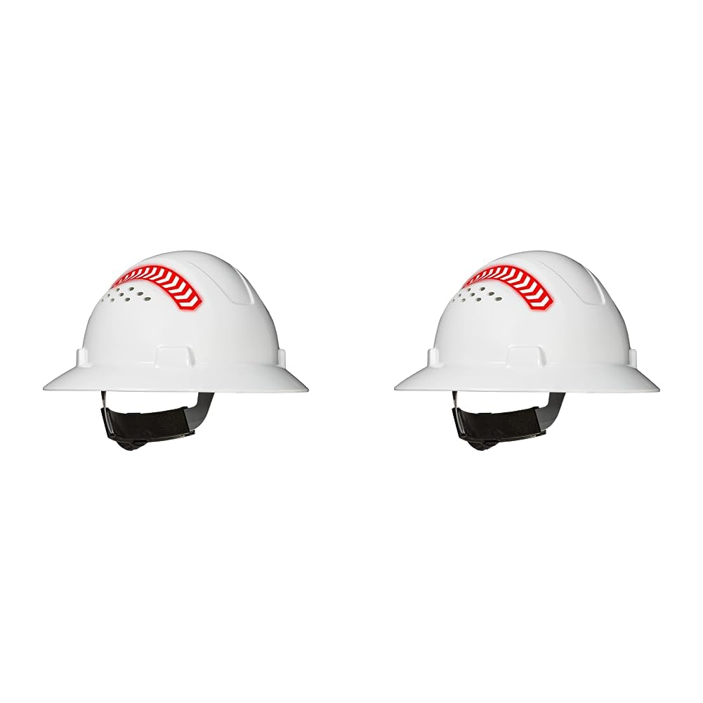 Coast SH300 Full Brim Safety Hard Hat with Directional Reflective Arrows White, 1 Count (Pack of 1)
