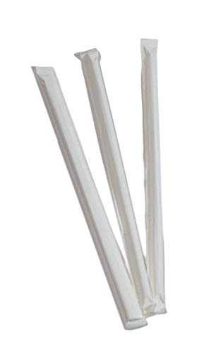 Concession Essentials Paper Wrapped Clear Giant Plastic Drinking Straws. Thickness is .3mm and Length is 10.25 Inches.7.5mm Thick and Paper Wrapped (CEClearGiant10wrapped-300Count)