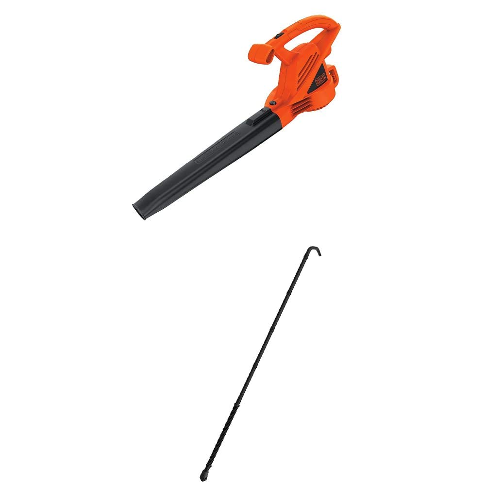 BLACK+DECKER Electric Leaf Blower, 7-Amp with Quick Connect Gutter Cleaner Attachment (LB700 & BZOBL50)