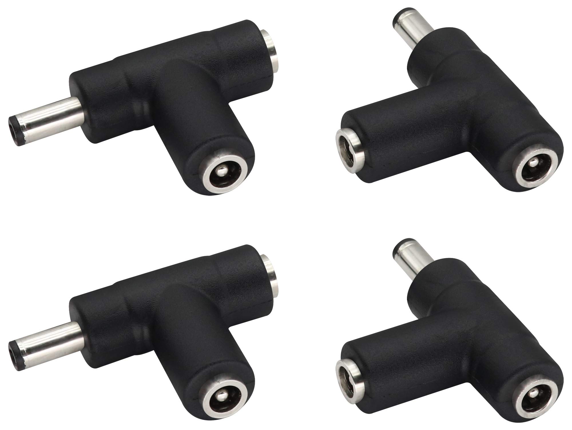 zdyCGTime 90 Degree Angle DC 5525Female to Male&Female Connector Multifunction DC Adapter DC Power Connector DC5.5x2.5mm Jack Coupler Converter for Laptop CCTV Camera Strip Lighting 4 PCS