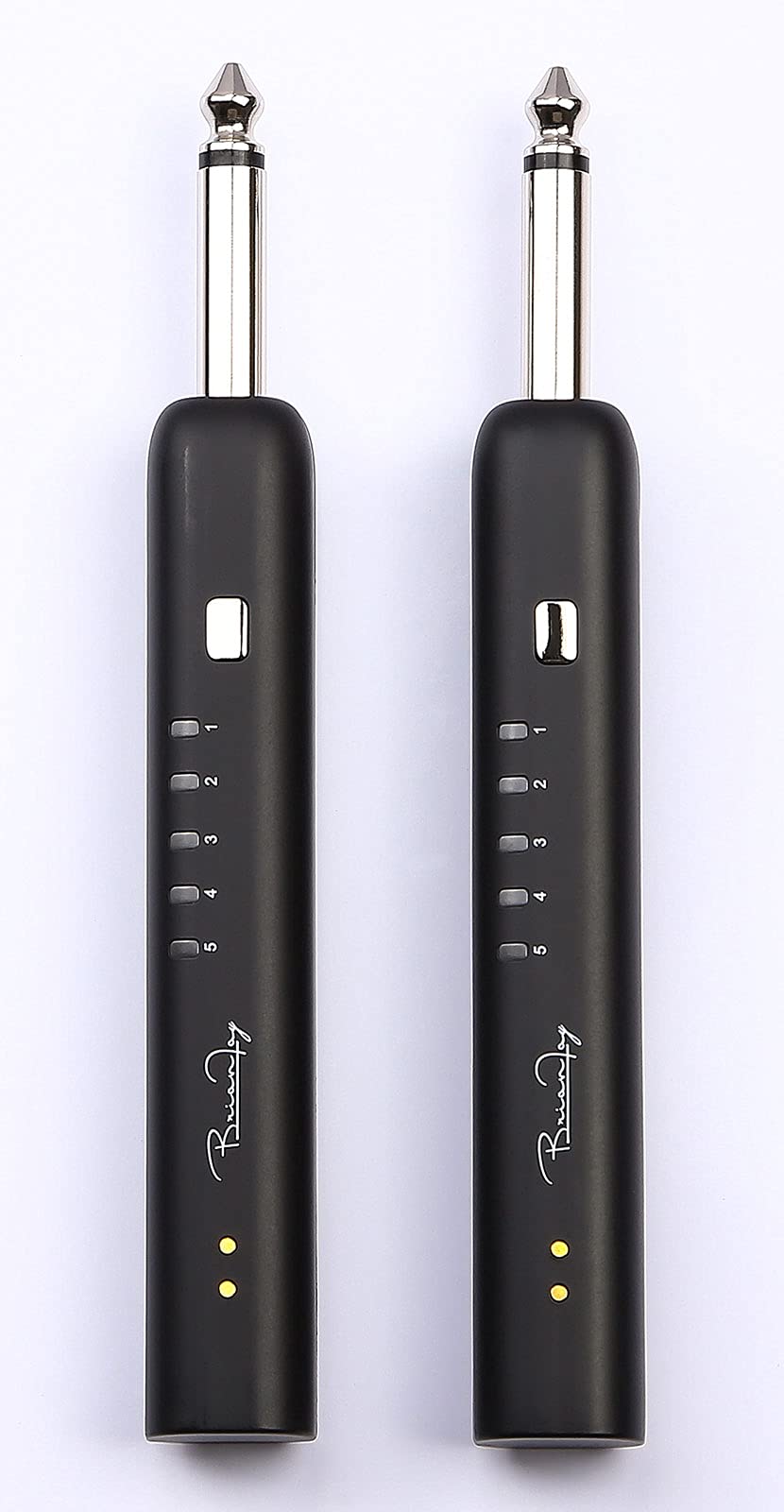 BrianFay Wireless System LITE Rechargeable Can Last for 6 Hours UHF Band Transmitter Receiver for Guitar and Bass Audio Instruments (Black) (Guitar Version)
