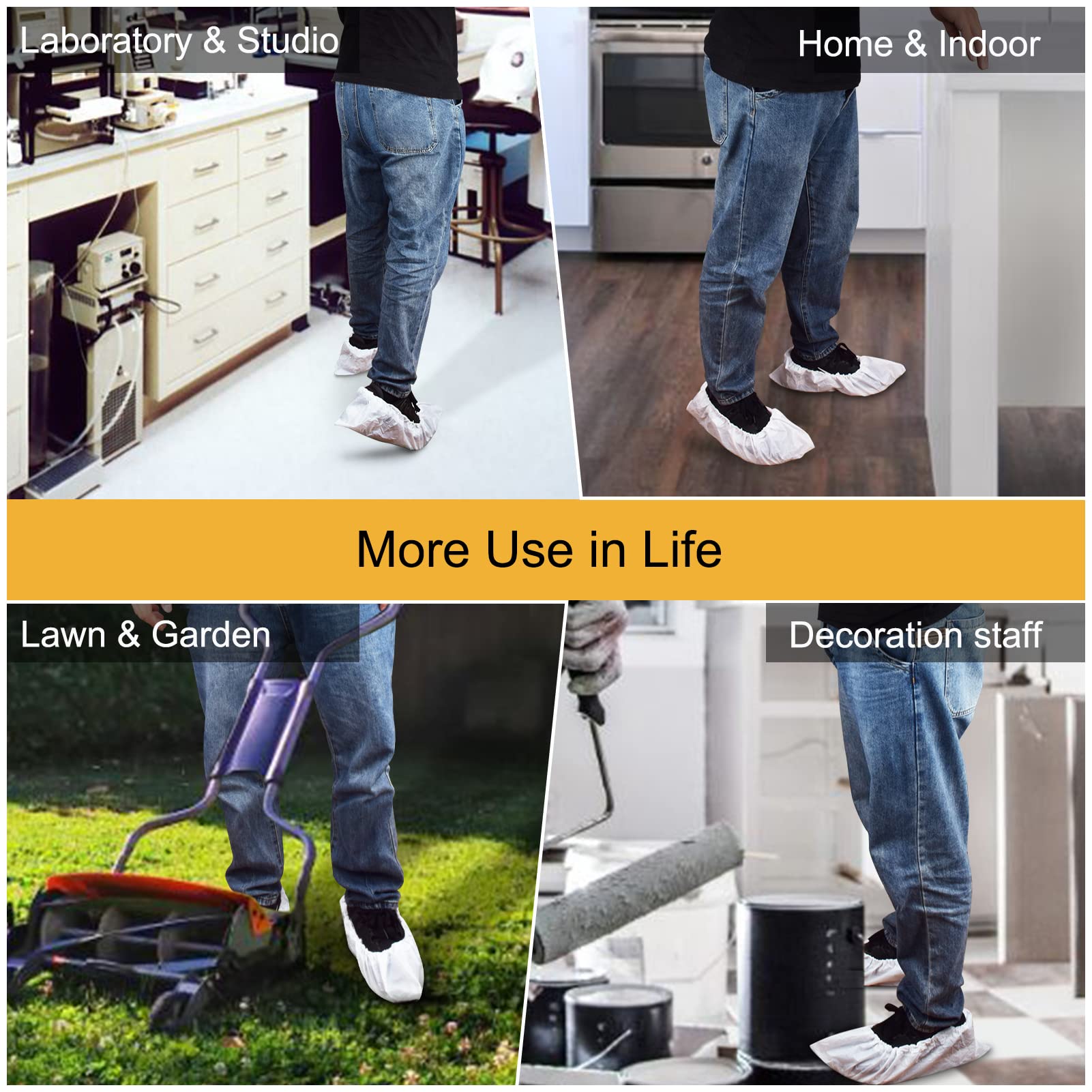 Disposable Shoe Covers 200Pack(100Pairs) Boot & Shoe Cover Disposable Non Slip Waterproof One Size Fits Most for Garden Carpet Guests Booties