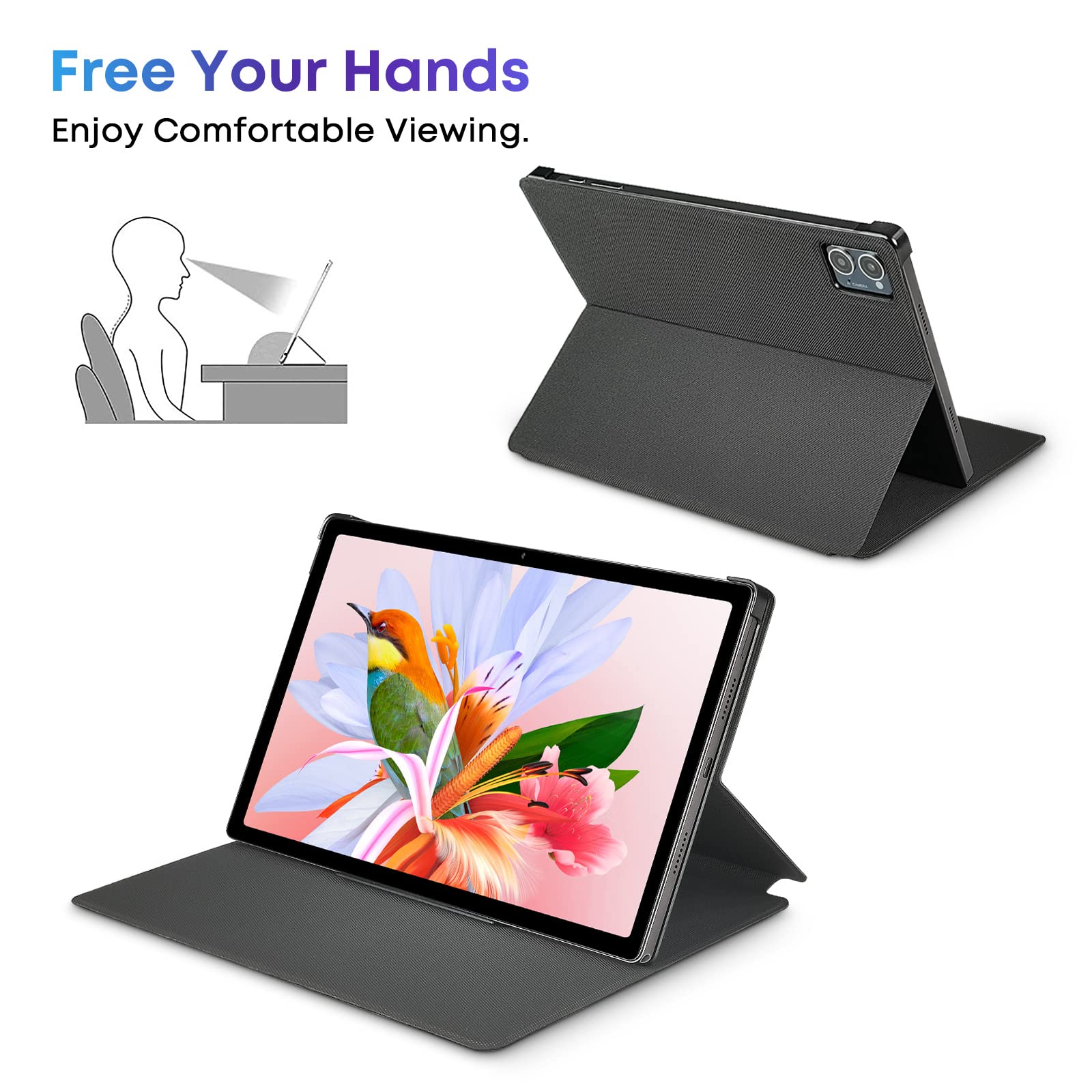CHUWI HiPad XPro Tablet with Leather Case, Android 12 Tablets, 6GB RAM 128GB ROM, 1TB Expand, 4G LTE Tablets, Unisoc T616, Octa-Core, 13MP+5MP Triple Camera, FHD 1920x1200, BT5.0, 7000mAh, GPS