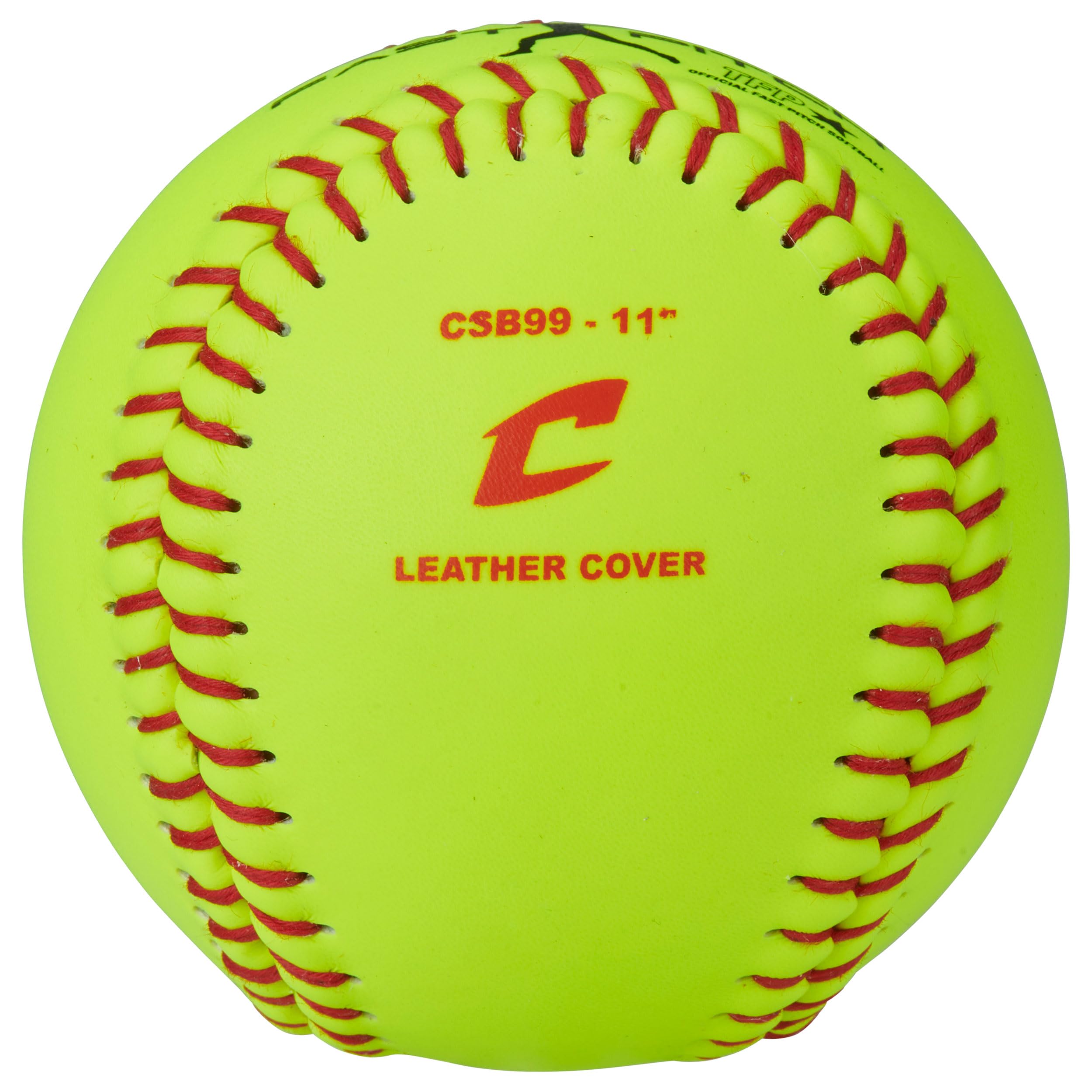 Champro 11” Unaffiliated Practice Fastpitch Softballs, Optic Yellow Leather Cover, Pack of 12