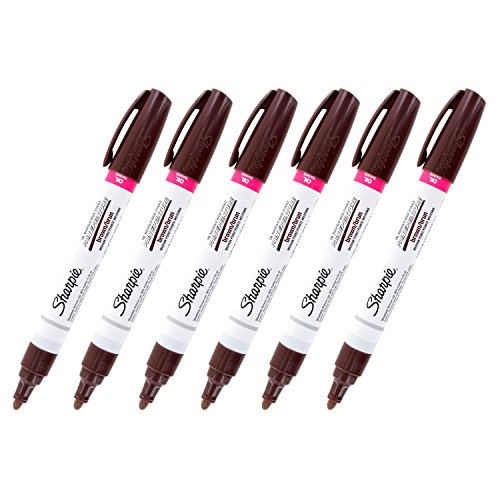 Sharpie Oil-Based Paint Marker, Medium Point, Brown Ink, Pack of 6