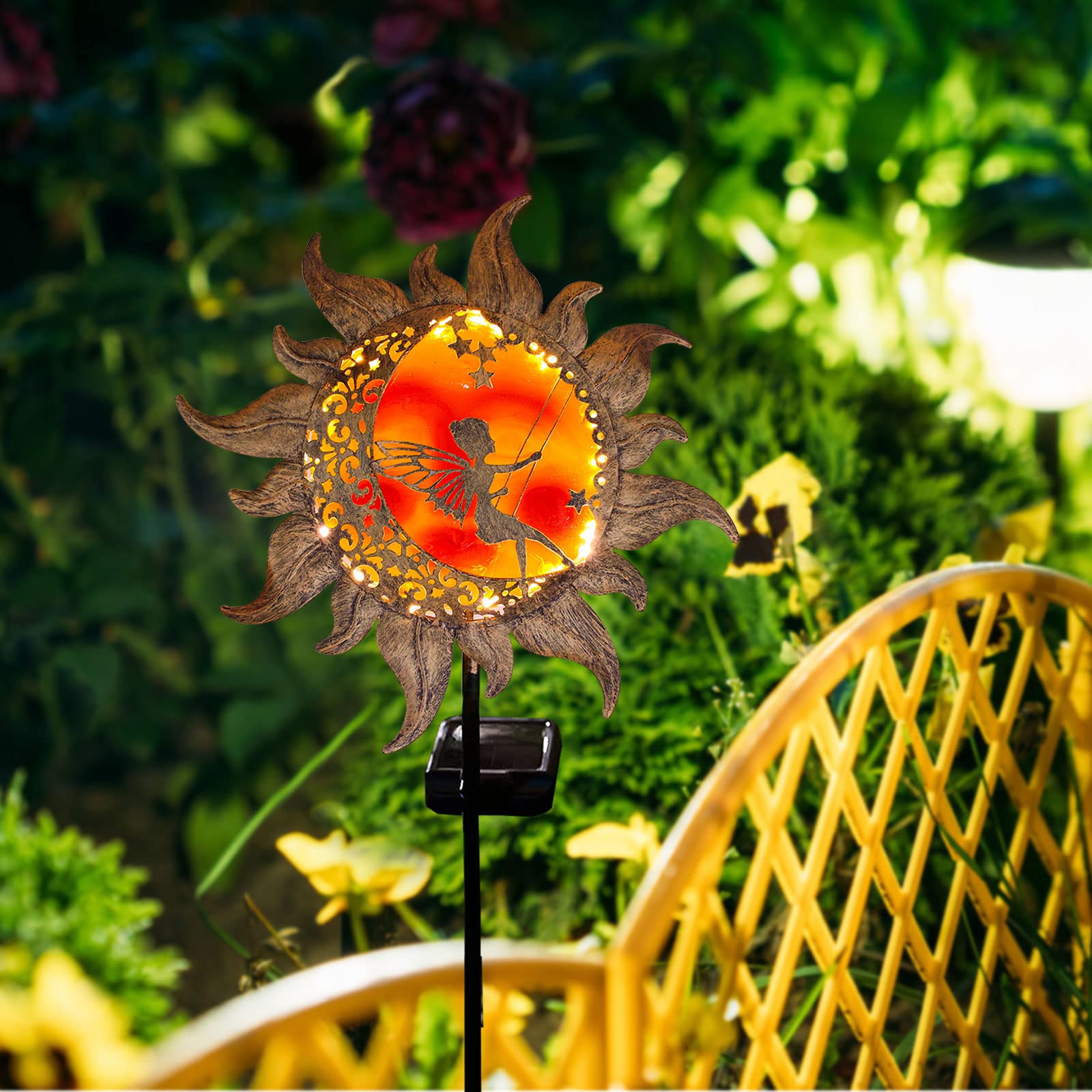 YJFWAL 2 Pack Frog Solar Lights Outdoor Frog Garden Decorations with Solar Lights Metal Frog Solar Stake Lights Waterproof Solar Powered Light for Patio, Backyard, Pathway Decor Halloween Decor