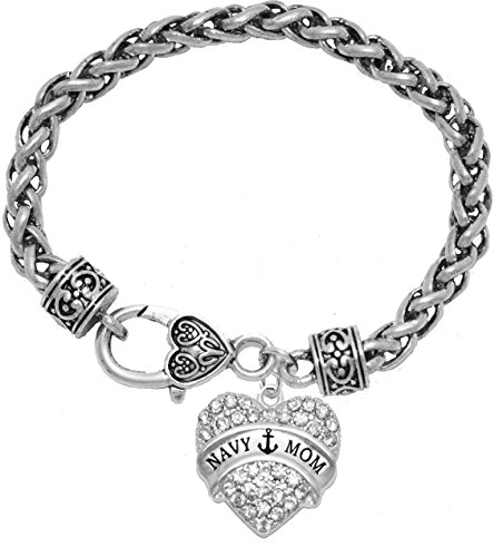 Navy Mom, Necklace, Earring, and Bracelet Set, Hypoallergenic, Safe-Nickel, Lead, and Cadmium Free.