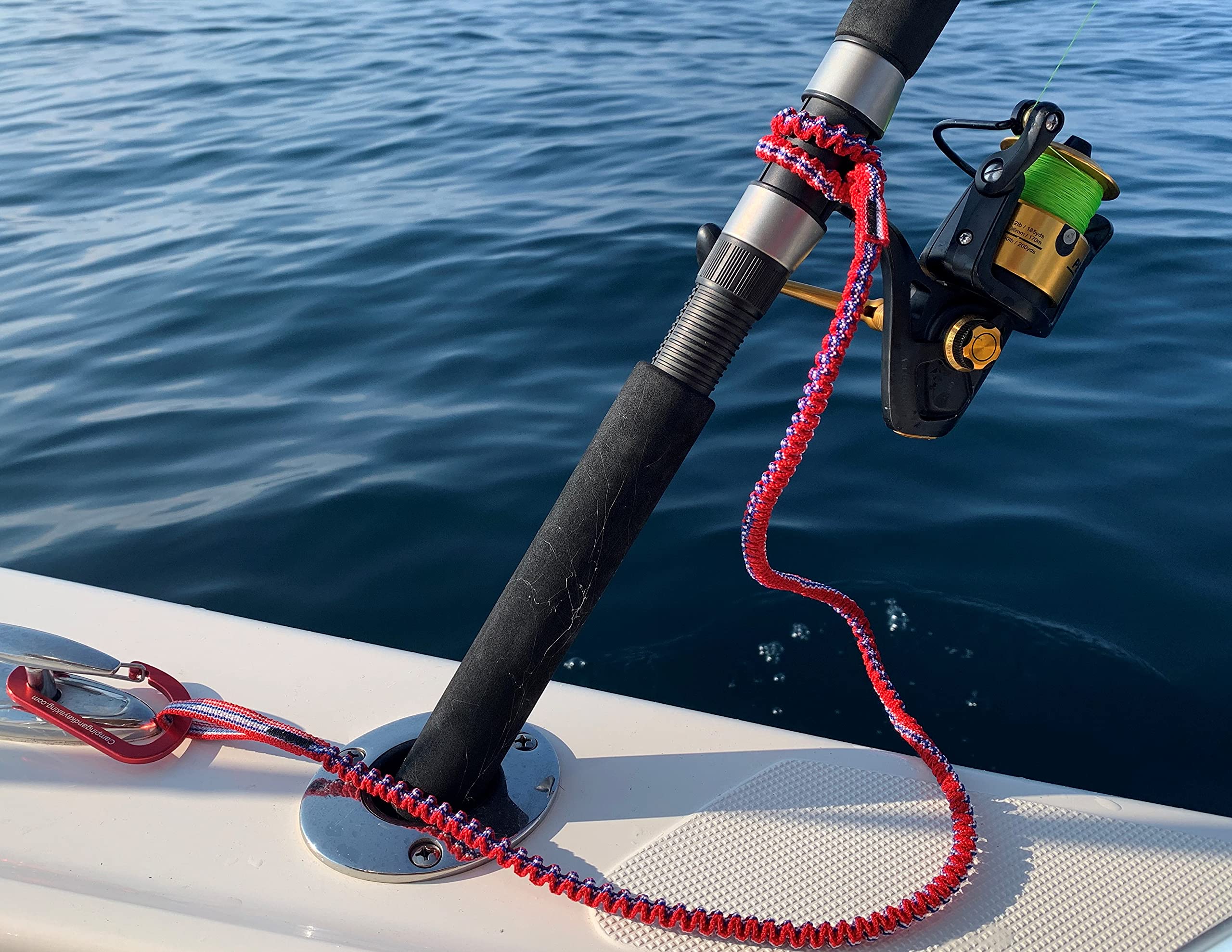 Campingandkayaking Kayak Paddle Leash/Rod Leash/Gear Leash/Tether/9 Carabiners. Offshore Kayak Anglers kit. Made in The USA.