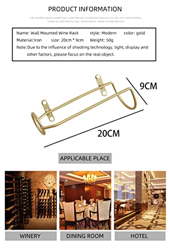 OFILLES 5 Pcs Gold Wine Rack Wall Mounted, Wine Bottle Holder for Wall, Metal Wall Wine Rack for Wine Theme Decor Beverages/Liquor Bottle Storage