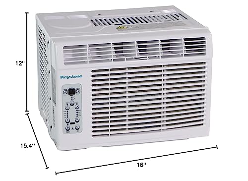Keystone 5,000 BTU Window Mounted Air Conditioner & Dehumidifier with Smart Remote Control - Quiet Window AC Unit for Apartment, Living Room, Bathroom & Small Rooms up to 150 Sq.Ft.