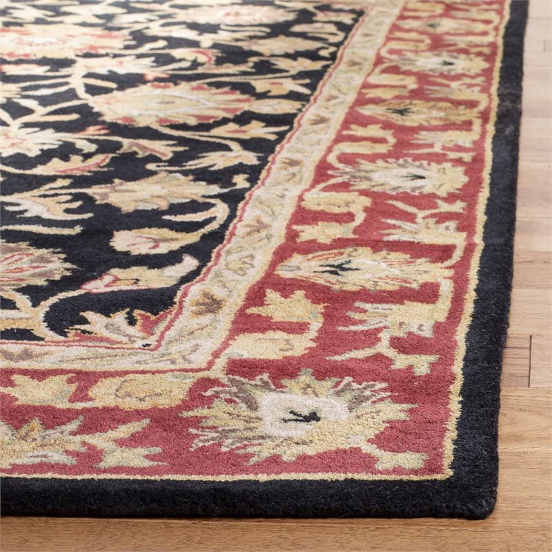 SAFAVIEH Heritage Collection 3' x 5' Black / Red HG112A Handmade Traditional Oriental Premium Wool Area Rug
