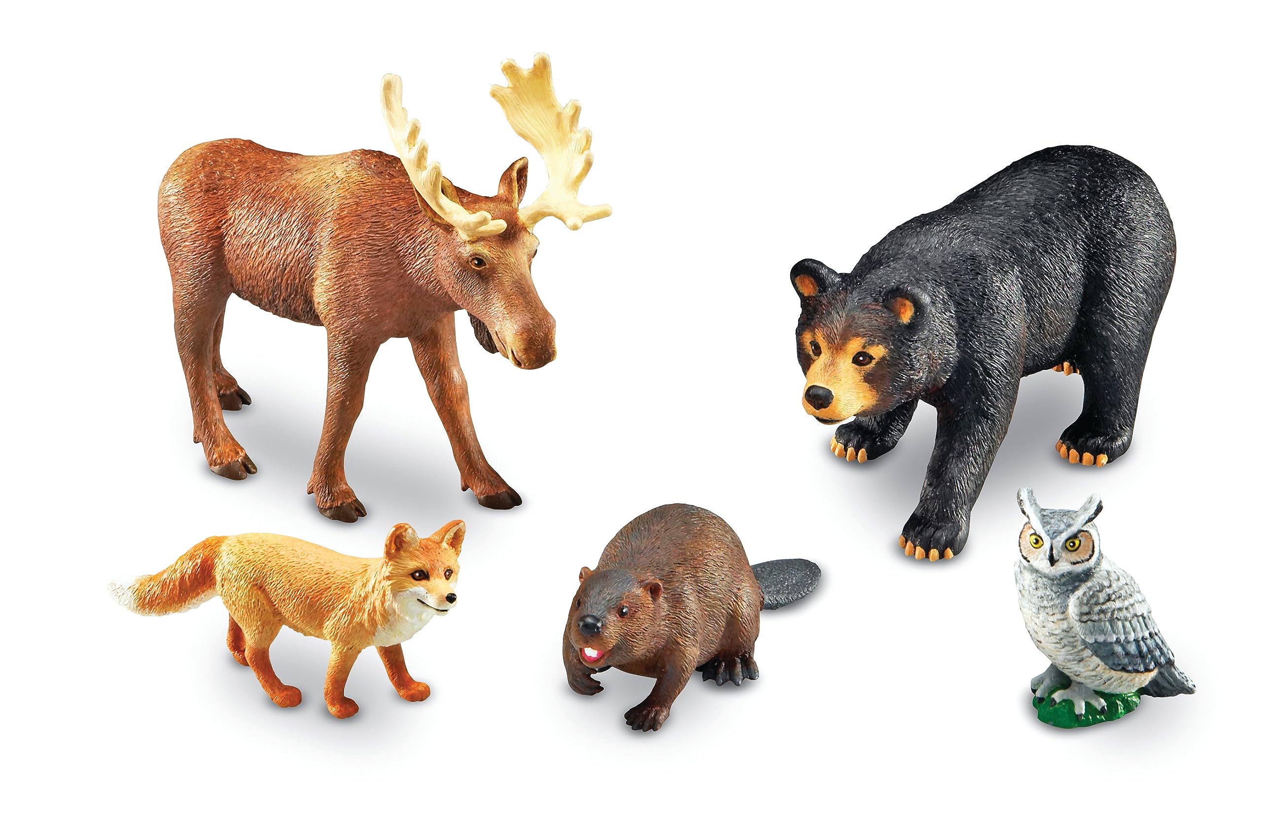Learning Resources Jumbo Forest Animals - 5 Pieces, Ages 3+ Pretend Play Animals for Toddlers, Preschool Learning Toys, Kids Play Animal Figures, Zoo Animals