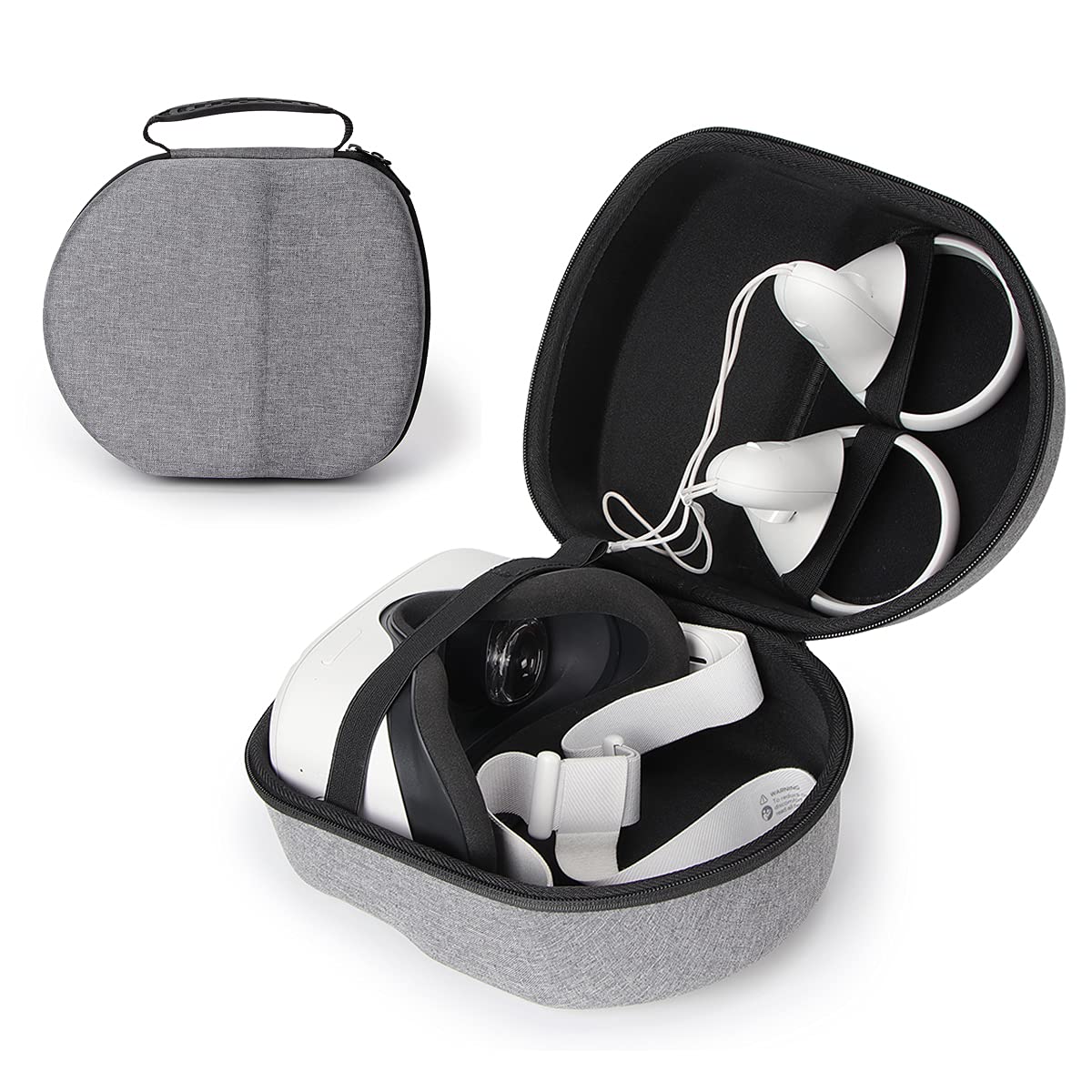 BEHORSE Carrying Case Compatible with Quest 2, VR Headset and Controller Mini Portable Travel Storage Case (Gray)
