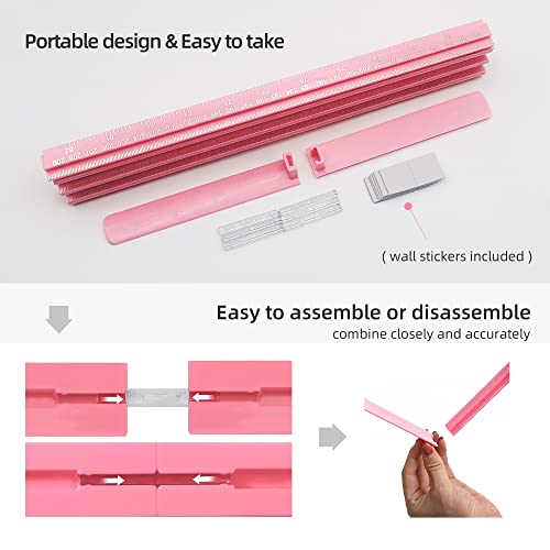 SNOPARD Growth Chart, Baby Height Chart,Spliced Height Ruler, Kids Height Measurement for Wall Sticker, Sliding Measuring Ruler for Nursery School Clinic with High Precision,79 inch (Green)