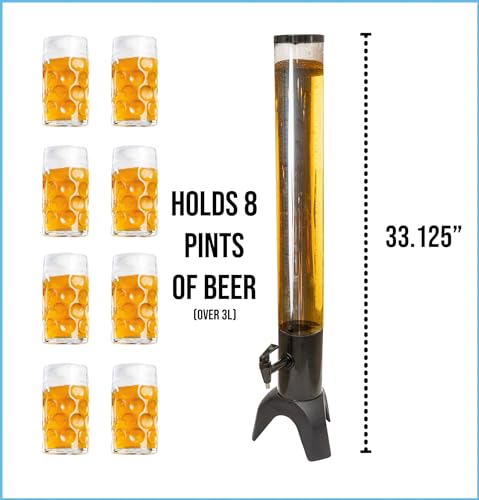 Celebratables Beer Tower 3L Beer Tower l Drinks Dispenser With Tap l Stackable Beer Tower l Space-Saving, and Customizable Beverage Dispenser l Ideal for parties, events, or gatherings