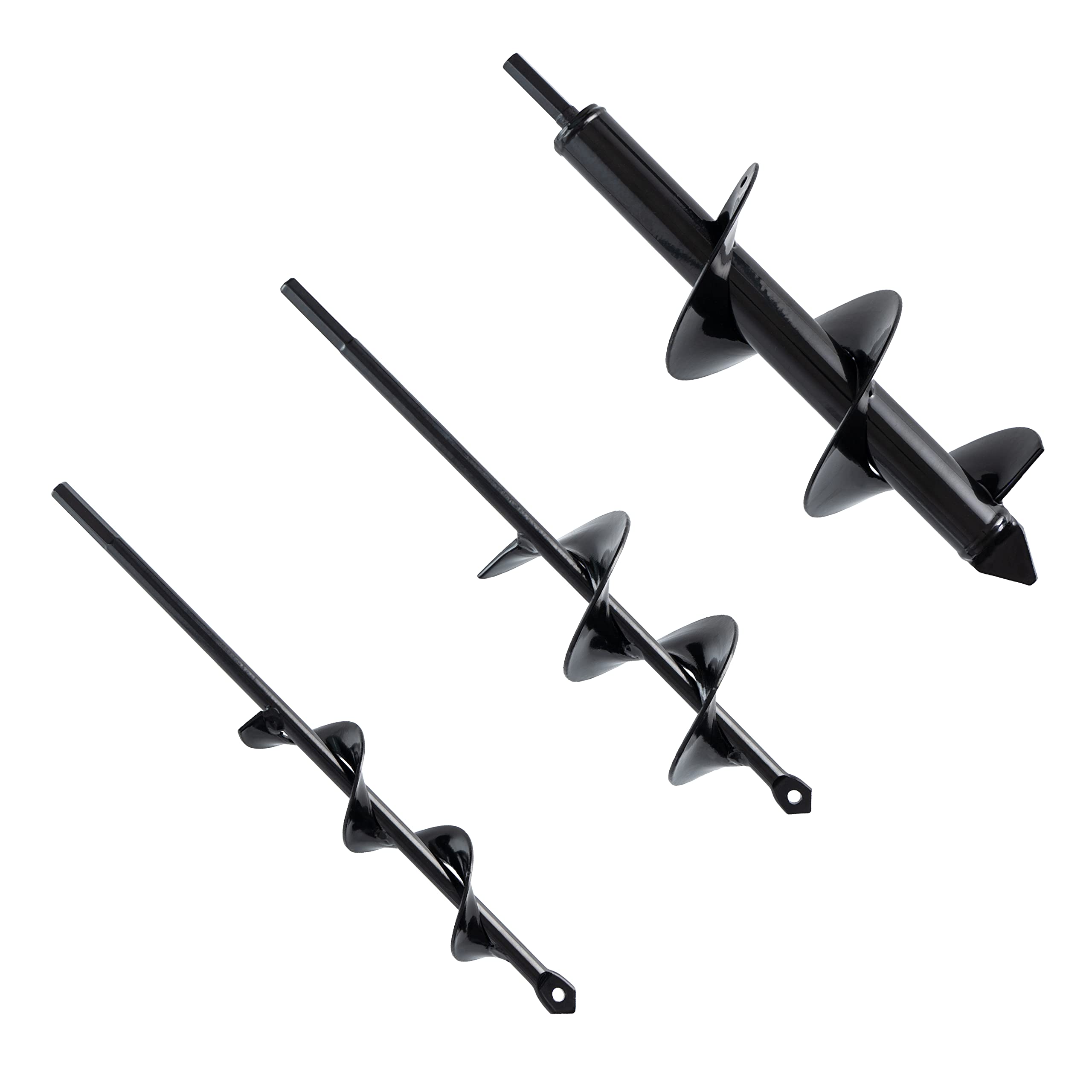 VASGOR Set 3 (1.6x12, 2.6x12, 3.5x12) Auger Drill Bit for Planting - Easy Planter Garden Auger - Bulb & Bedding Plant Augers - Posthole Digger for 3/8” Hex Drive Drill