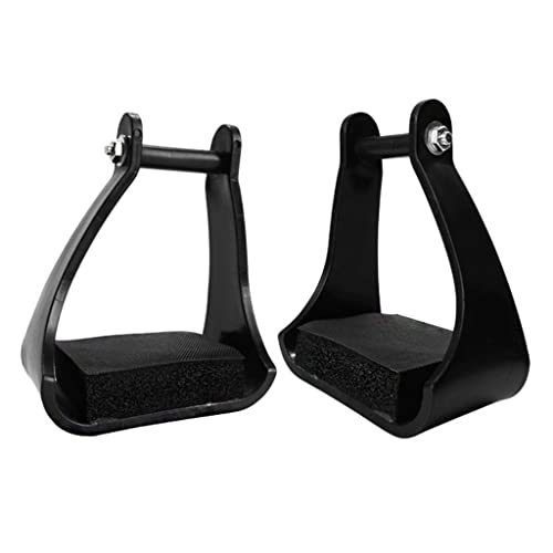 N/A Horse Saddle Western Stirrups Horse Riding Steel Stirrups with Foam Treads Accessories (Color : As Shown, Size : One Size)