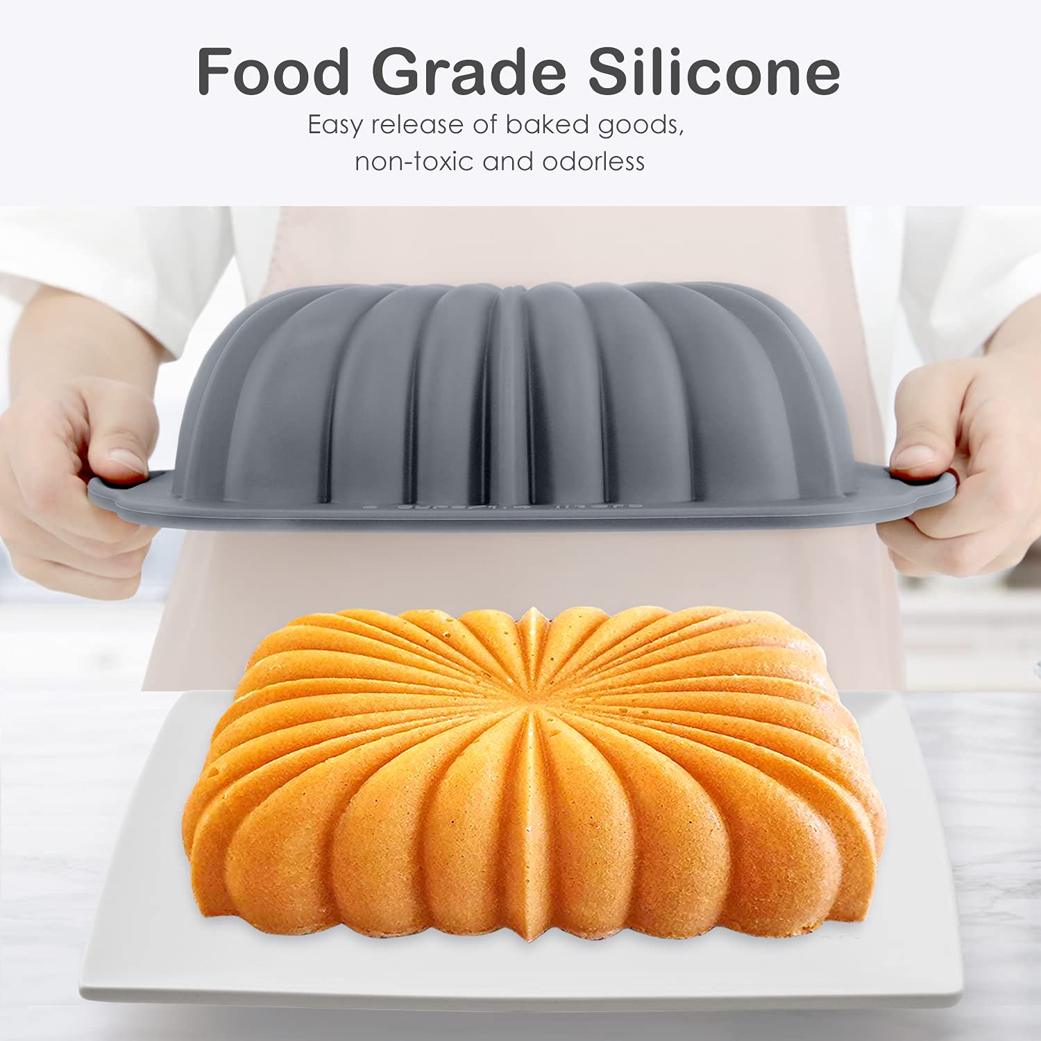 Chicrinum Silicone Bread Loaf Pan, Non-Stick Food Grade Silicone Baking Mold, Meatloaf Pan with Metal Reinforced Frame More Strength