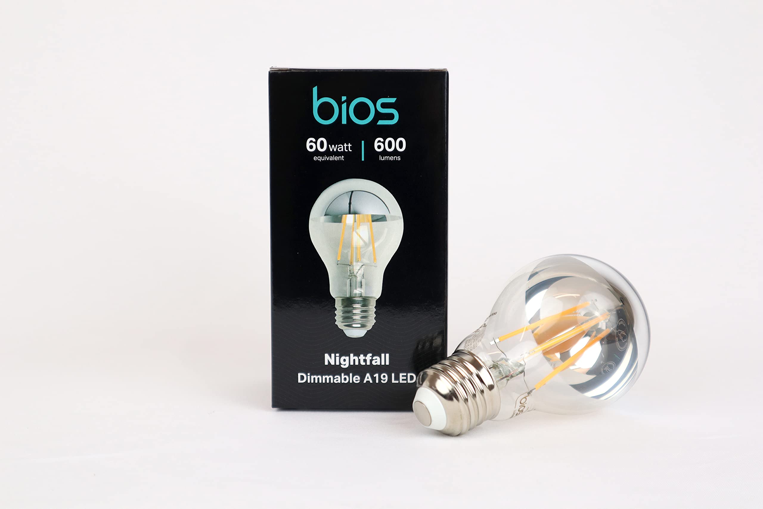 BIOS Nightfall A19 Wellness LED Bulb, 40-watt Replacement Dimmable 2200K, >90CRI, Reduced Blue, Zero Uplight