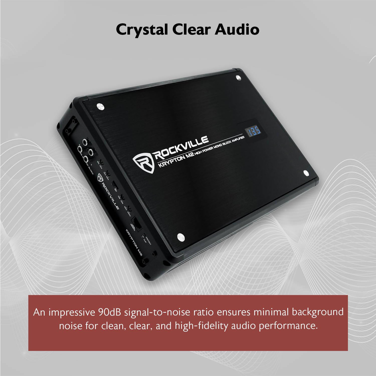 Rockville KRYPTON-M2 Mono Car Amplifier, 1 Ohm, 3000W, Class-D, EQ, Low Pass Filter, Dyno-Certified, Bass Remote, Perfect for Subwoofers and Car Audio