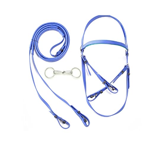 N/A PVC Horse Head Collar Bridle Riding Rope Adjustable Horse Riding Equipment Equestrian Accessories (Color : Blue)