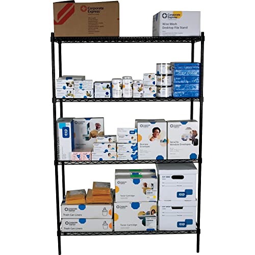 Safco 48" x 18" Industrial Wire Shelving - Black