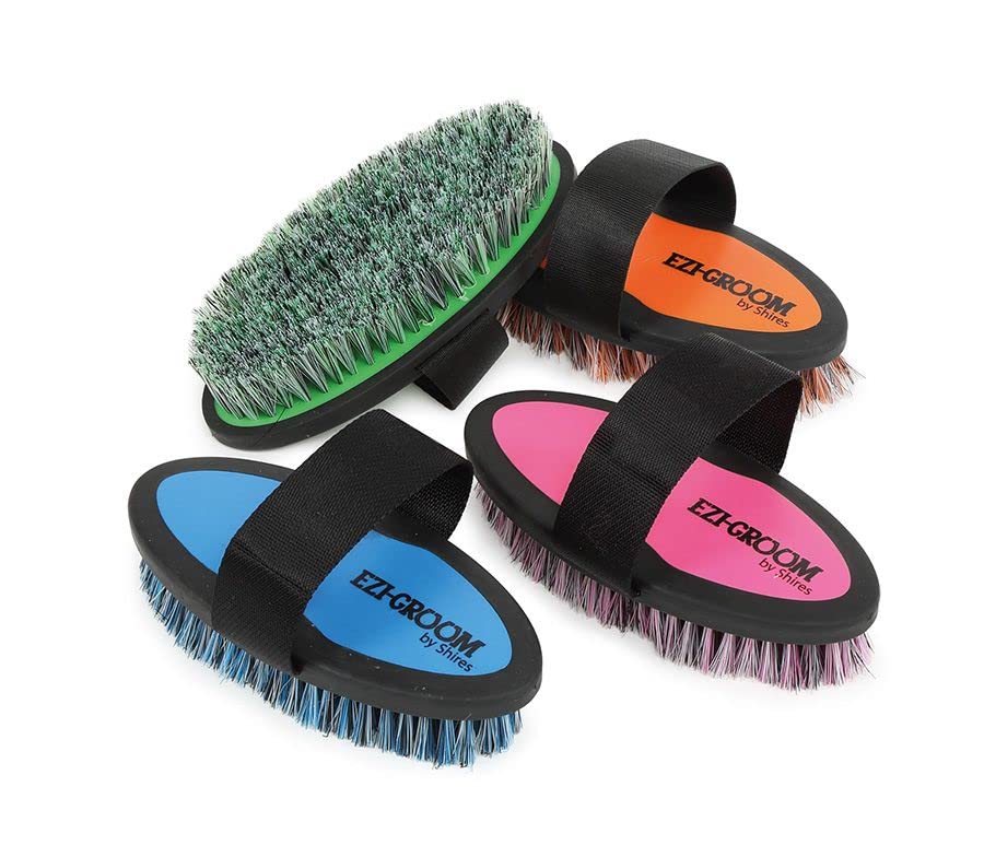 Shires Equestrian Ezi-Groom Grip Body Brush (Bright Blue)