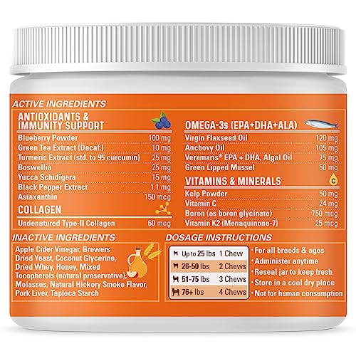 Bernie's Healthy Hips - Daily Dog Hip and Joint Supplement - 90 Soft Chews - Reduce Pain, Encourage Mobility, Slow Damage, Repair and Rebuild Hips and Joint Tissues