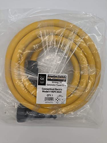 Connecticut Electric 25 Foot Generator Power Extension Cord, 50 Amp, 4 Prong, NEMA 14-50P to SS2-50R (CS6364)