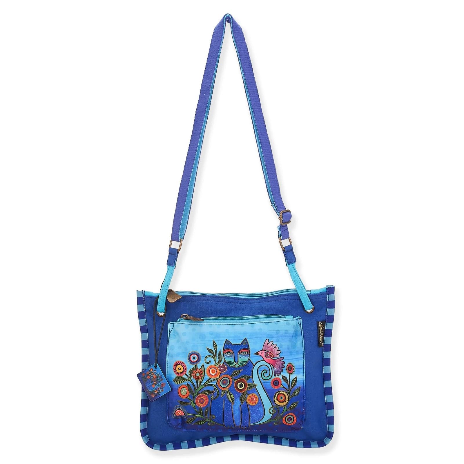 Women's Laurel Burch, Cerulean Cats Crossbody Purse