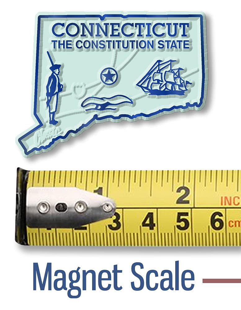 Connecticut Small State Magnet by Classic Magnets, 2.3" x 1.7", Collectible Souvenirs Made in The USA