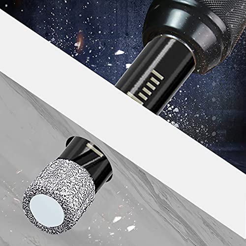 DKIBBITH 1/4" Dry Diamond Drill Bits Set 5 PCs 6mm for Granite Ceramic Marble Tile Stone Glass Hard Materials (not for Wood), Round Shank with Storage Case
