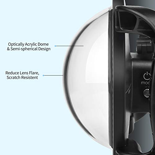SHOOT Dome Port Lens for GoPro Hero 11/10/ 9 Black - Dual Handle Stabilizer Floating Grip, Enlarge Trigger, Overall Waterproof Case - Easier to Hold Over Underwater Photos/Videos