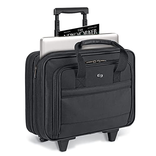 Solo Carnegie Rolling Laptop Bag, Black