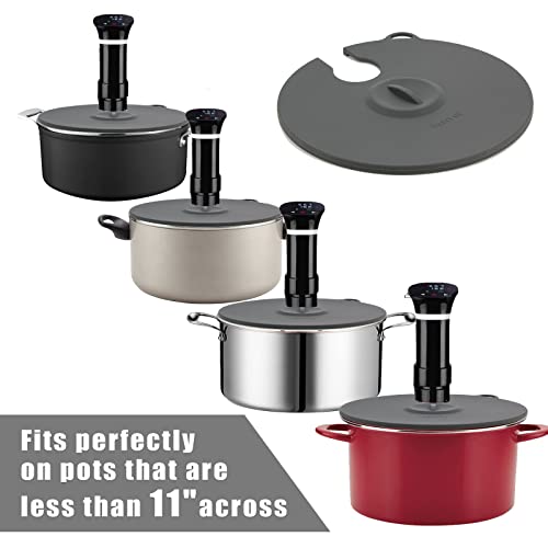 Sous Vide Lid for Precision Cooking - Fits Anova Culinary Sous Vide Precision Cooker and up to 10.8" pot - Retain Moisture and Flavor with a Sous Vide Precision Cooker - Great for long term cooking(Grey)