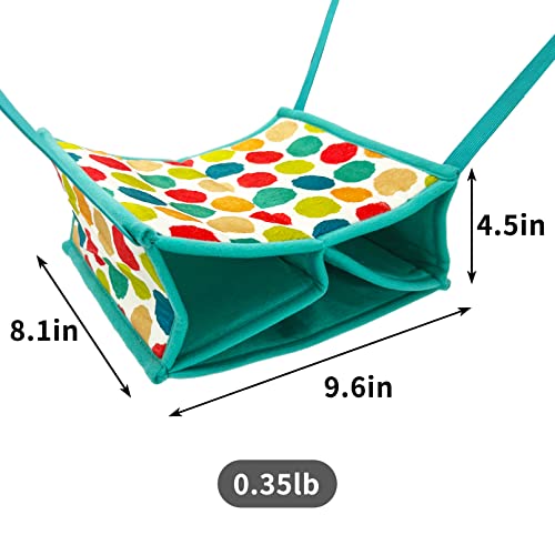 PINVNBY Hamster Hammock Warm Ferret Bed Cage Accessories Hanging Sugar Glider Bunkbed Swinging Bedding Cage Toy Cage Chinchilla Double-Layer Hideout for Rat Squirrel Parrot Kitten