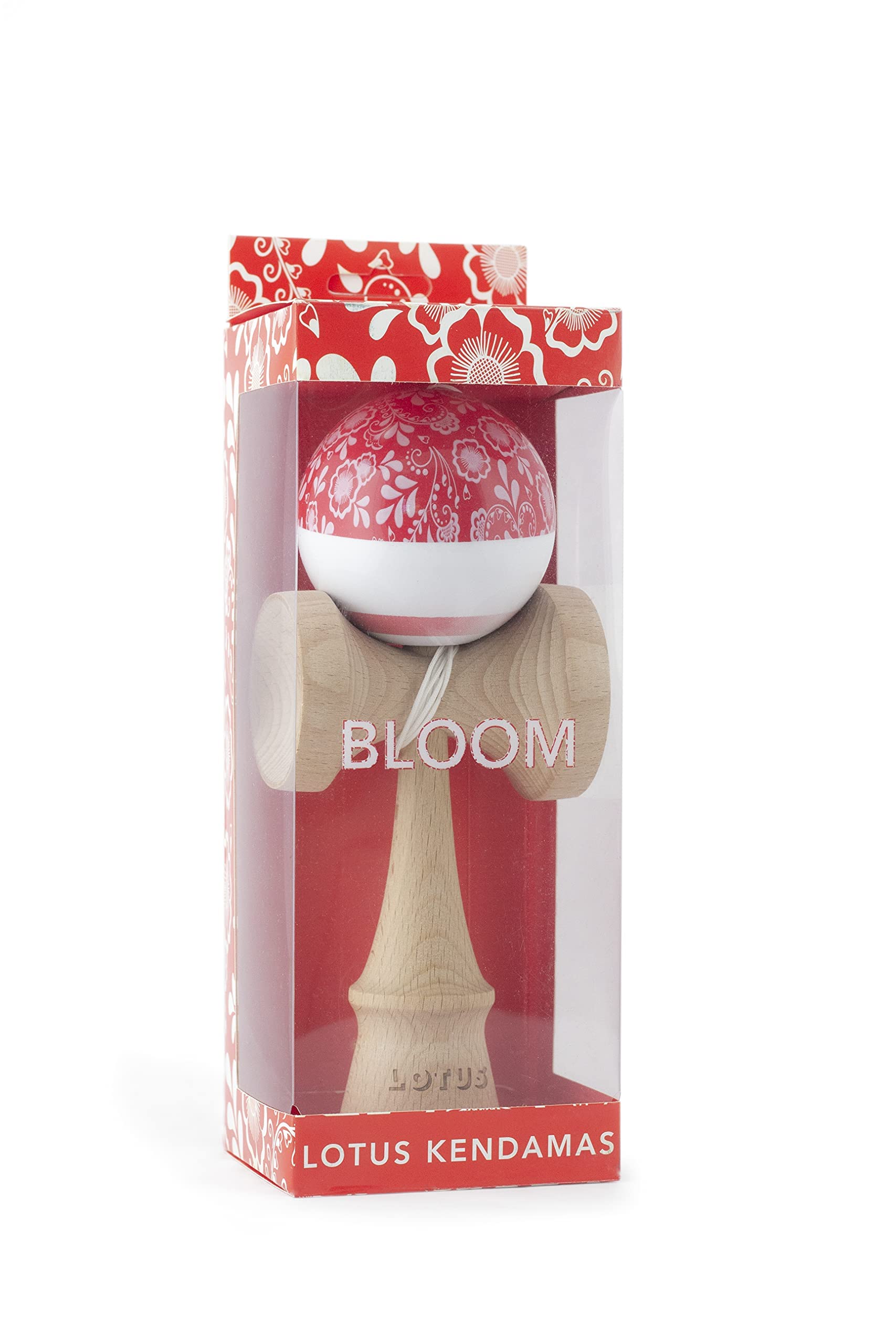 Red Bloom Kendama Bigger Shape for Better Tricks - Improve Coordination and Reflexes - Super Sticky Paint - for Beginners and Advanced Players