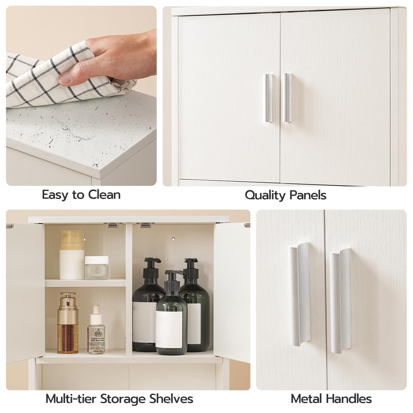 HOOBRO Medicine Cabinet, Bathroom Cabinet Wall Mounted, 15 x 7.1 x 16.1Inches, 3 Hidden Compartments, for Bathroom, Bedroom, Kitchen, White WT48CW01